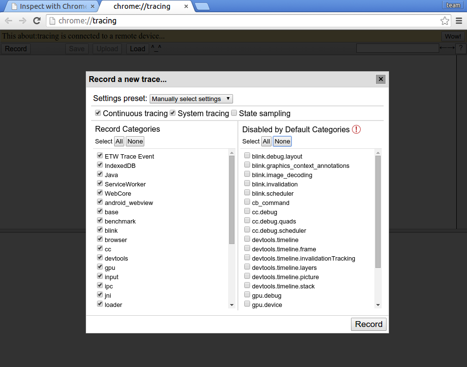 Recording Tracing Runs